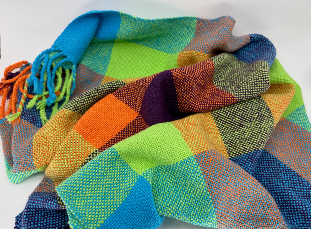 Cheerful Small Cotton Blanket Pattern and Yarn Kit – LoftyFiber